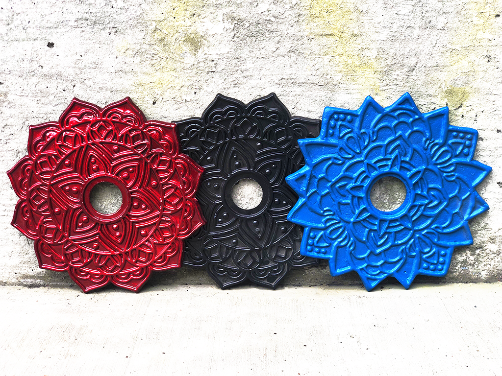 Large Decorative Hookah Tray By Shika - Black, Blue & Red